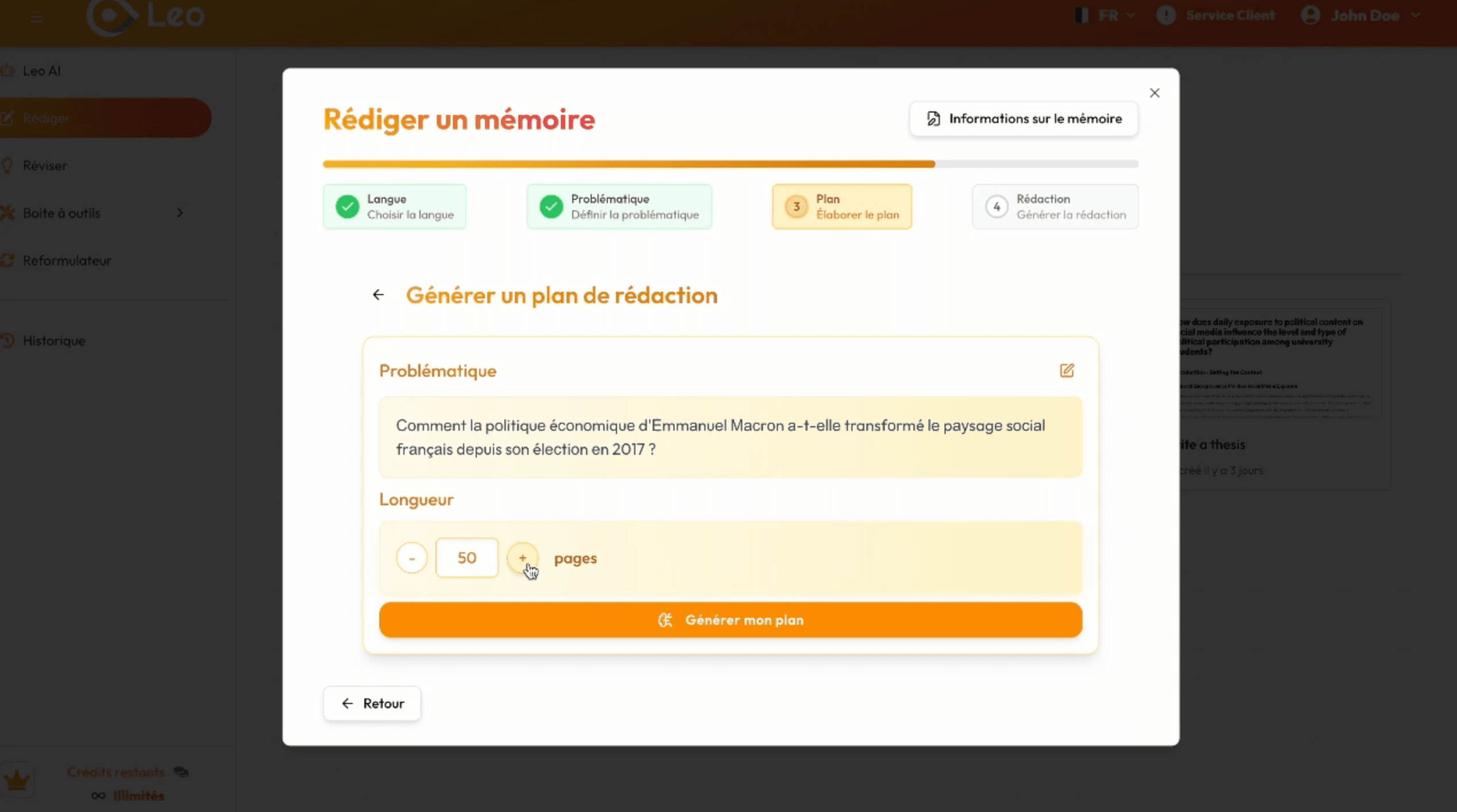 Rédiger avec Leo AI - Mémoire, Rapport de Stage IA